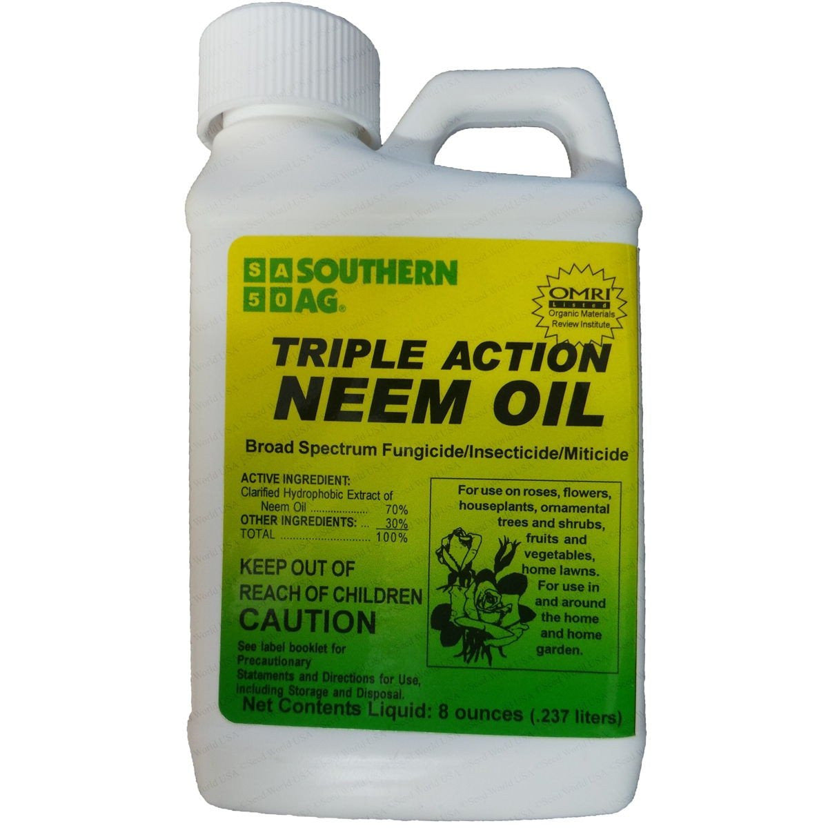 Triple Action Neem Oil Insecticide, Fungicide & Miticide - 8 Oz. | Seed ...
